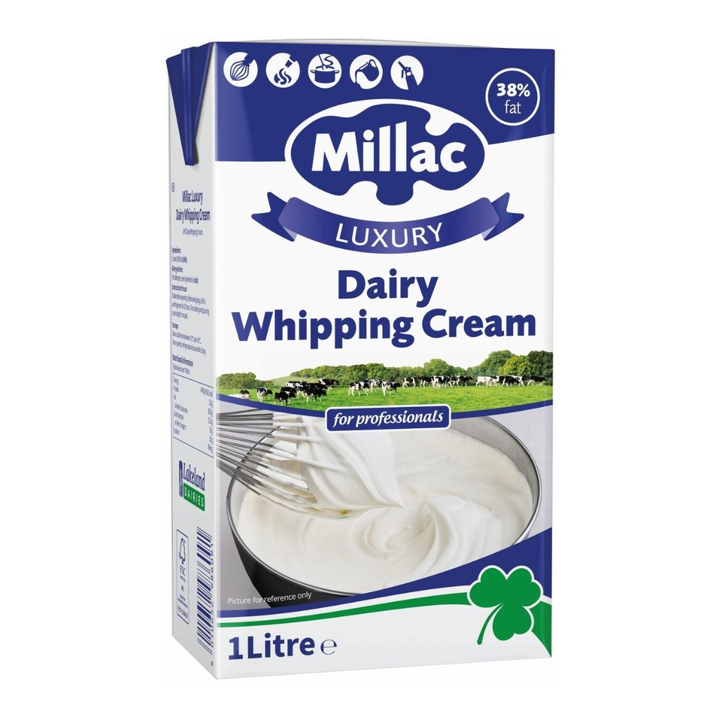 Millac 38% Blue Luxury Dairy Whipping Cream - 12x1ltr | Addtocart.ae ...